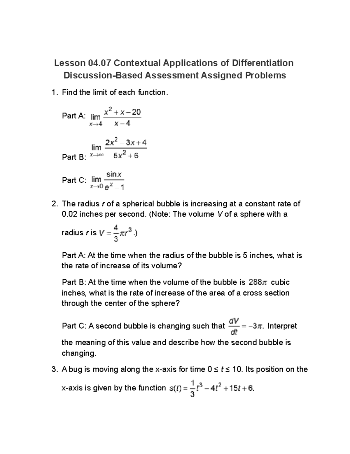 04 07 01 problems - Lesson 04 Contextual Applications of ...