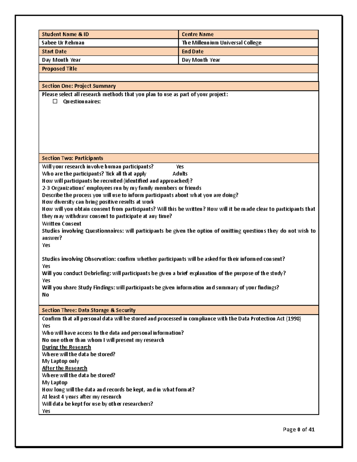 Research Project final RP - Student Name & ID Centre Name Sabee Ur ...