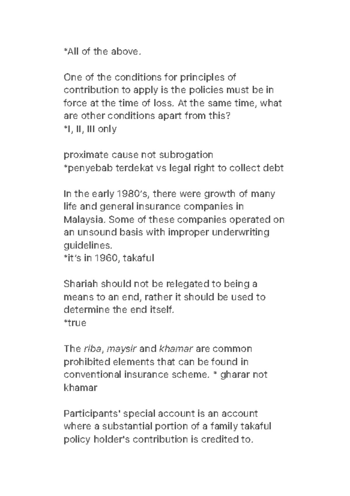 Notes-Midterm 2 - *All of the above. One of the conditions for ...