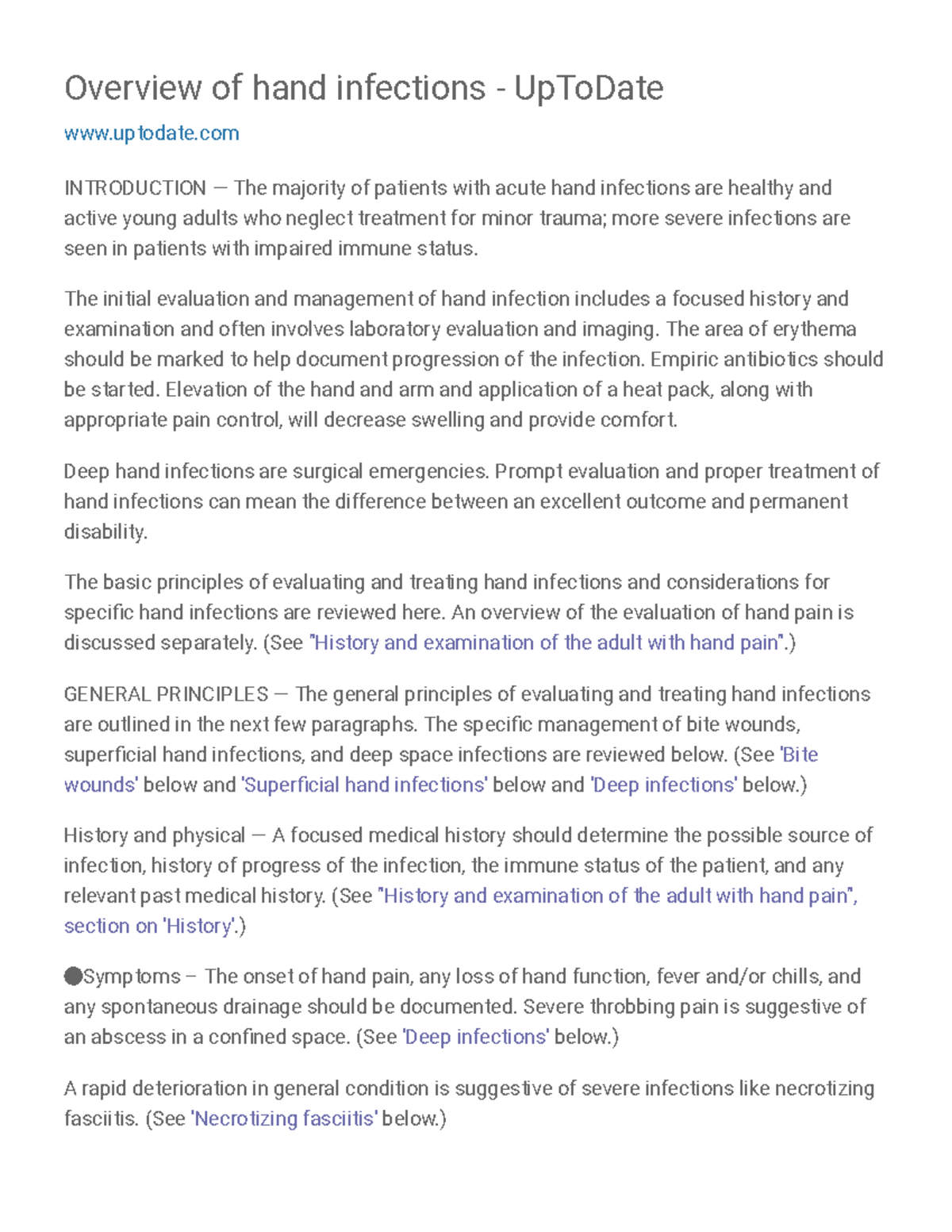 Overview of hand infections - Up To Date - Overview of hand infections ...