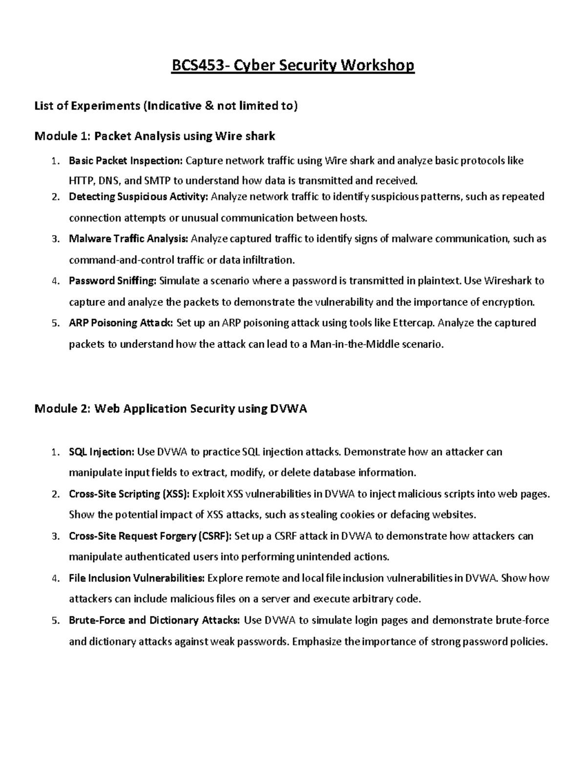 Random-Cyber Security Workshop - BCS453- Cyber Security Workshop List ...