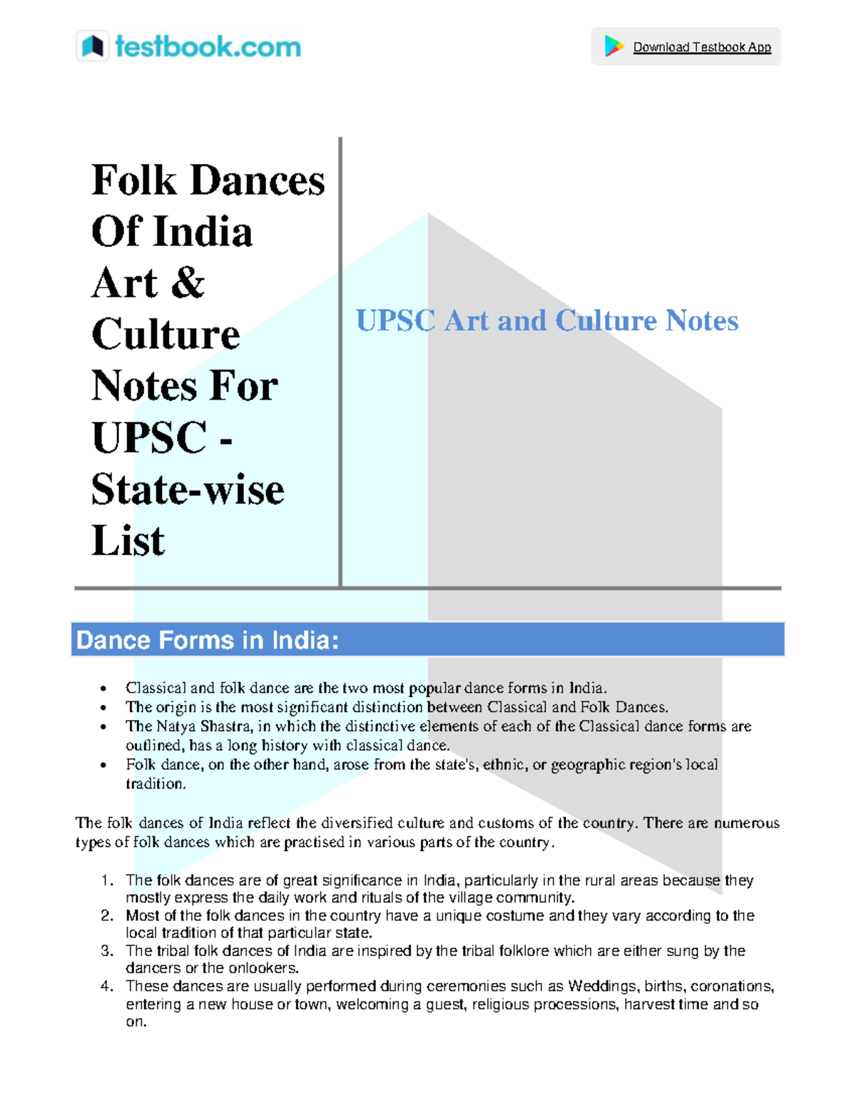 Folk dances of india art culture notes for upsc state wise list 11932 ...