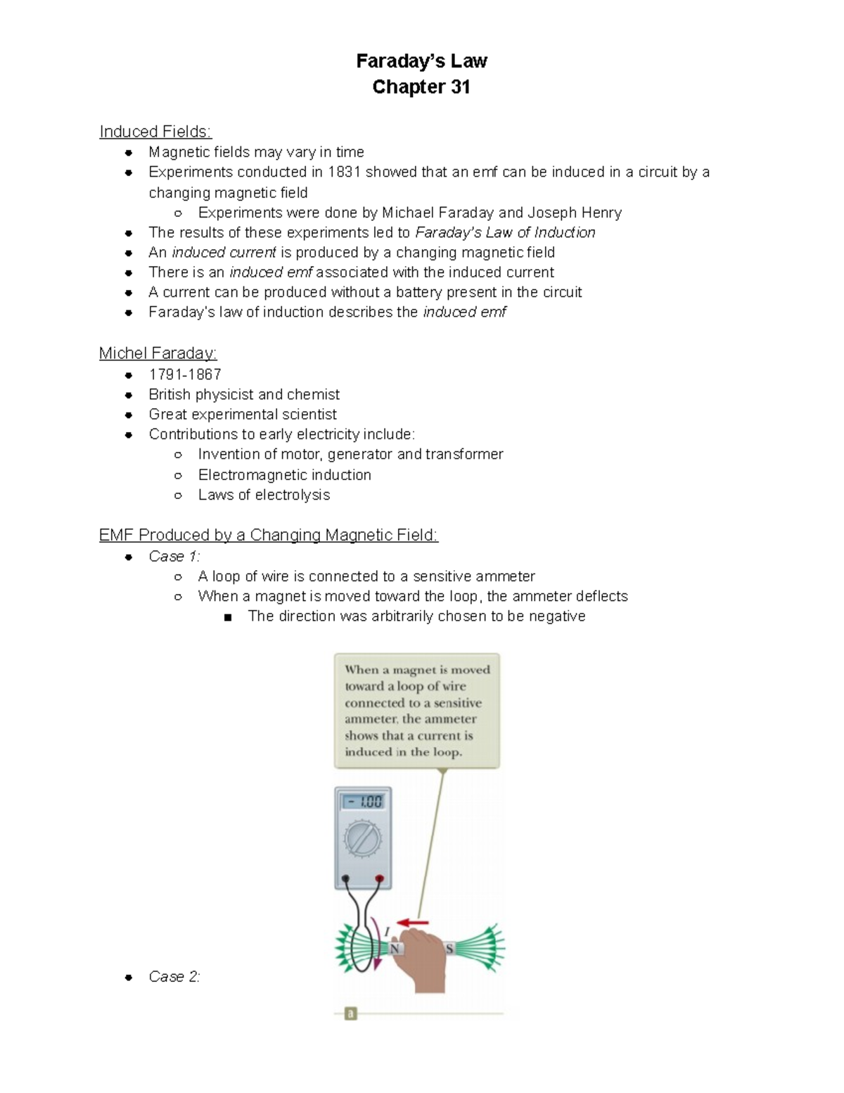 Chp.31-faradays law - Faradays Law lecture/theory notes Ubi Wichoski ...
