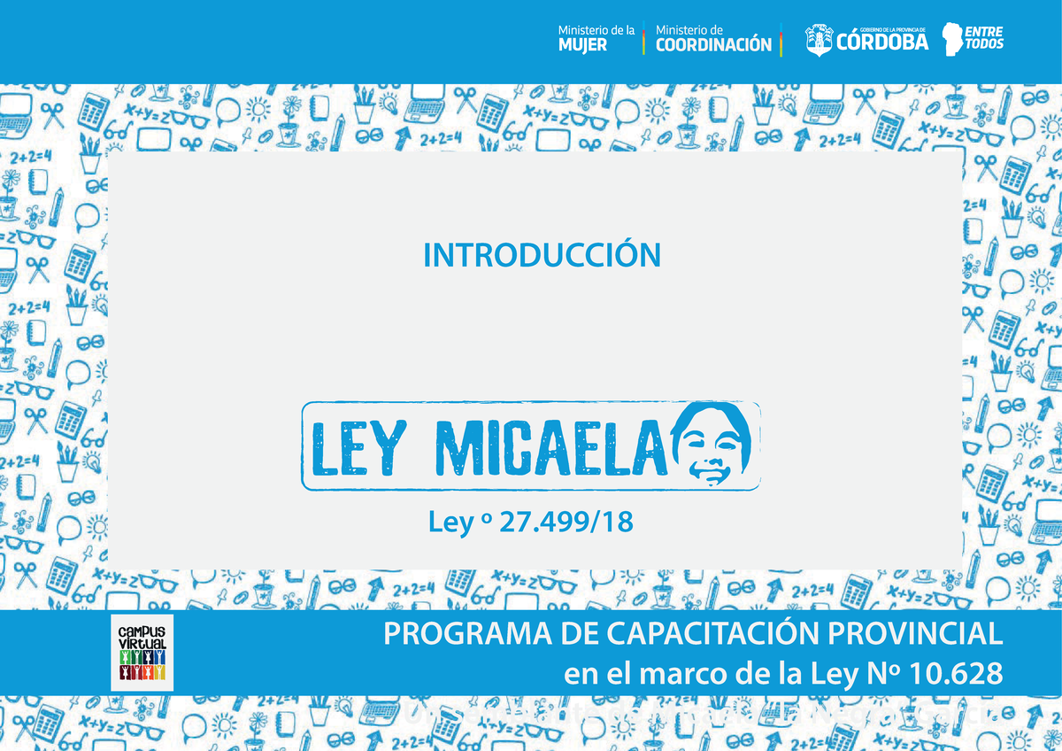 LEY Micalela - CURSO LEY MICAELA - Ley º 27/ PROGRAMA DE CAPACITACIÓN PROVINCIAL en el marco de ...