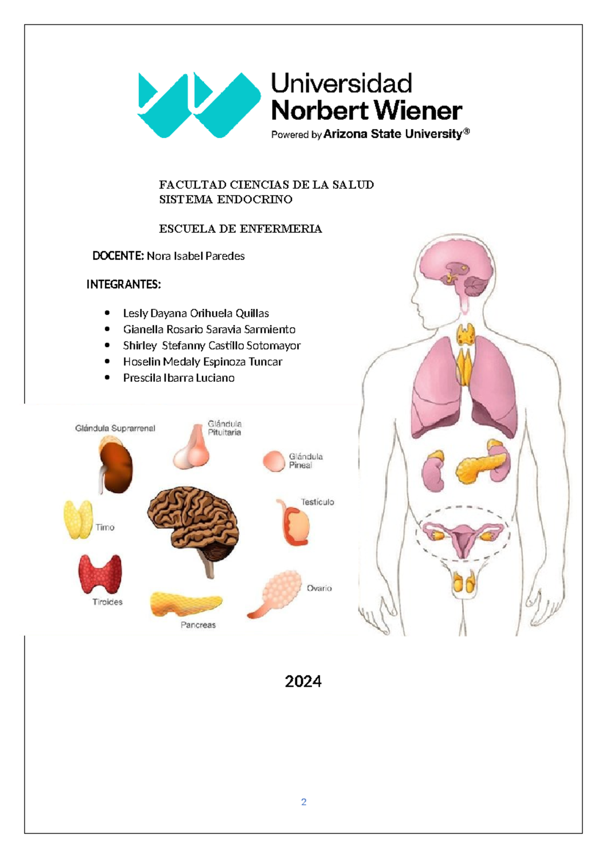 Sistema Endocrino - FACULTAD CIENCIAS DE LA SALUD SISTEMA ENDOCRINO ESCUELA DE ENFERMERIA ...
