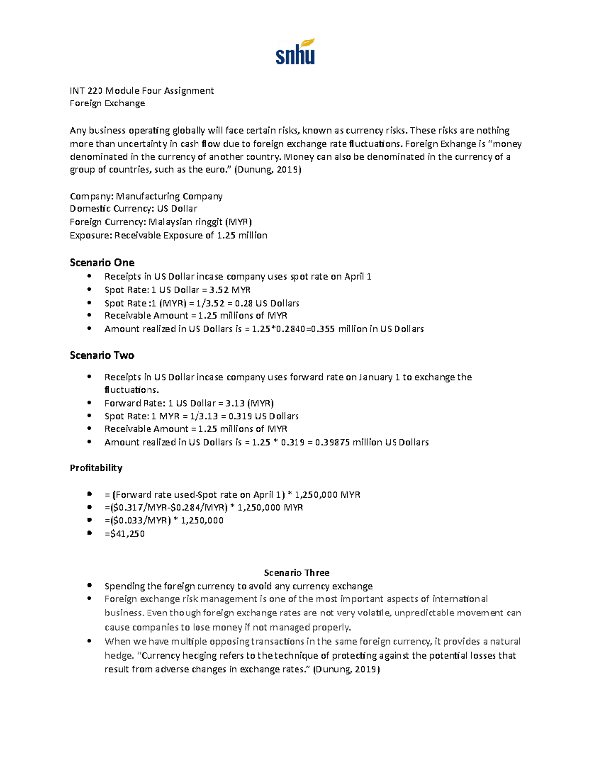 INT 220-Module Four - Foreign Exchange - INT 220 Module Four Assignment Foreign Exchange Any ...
