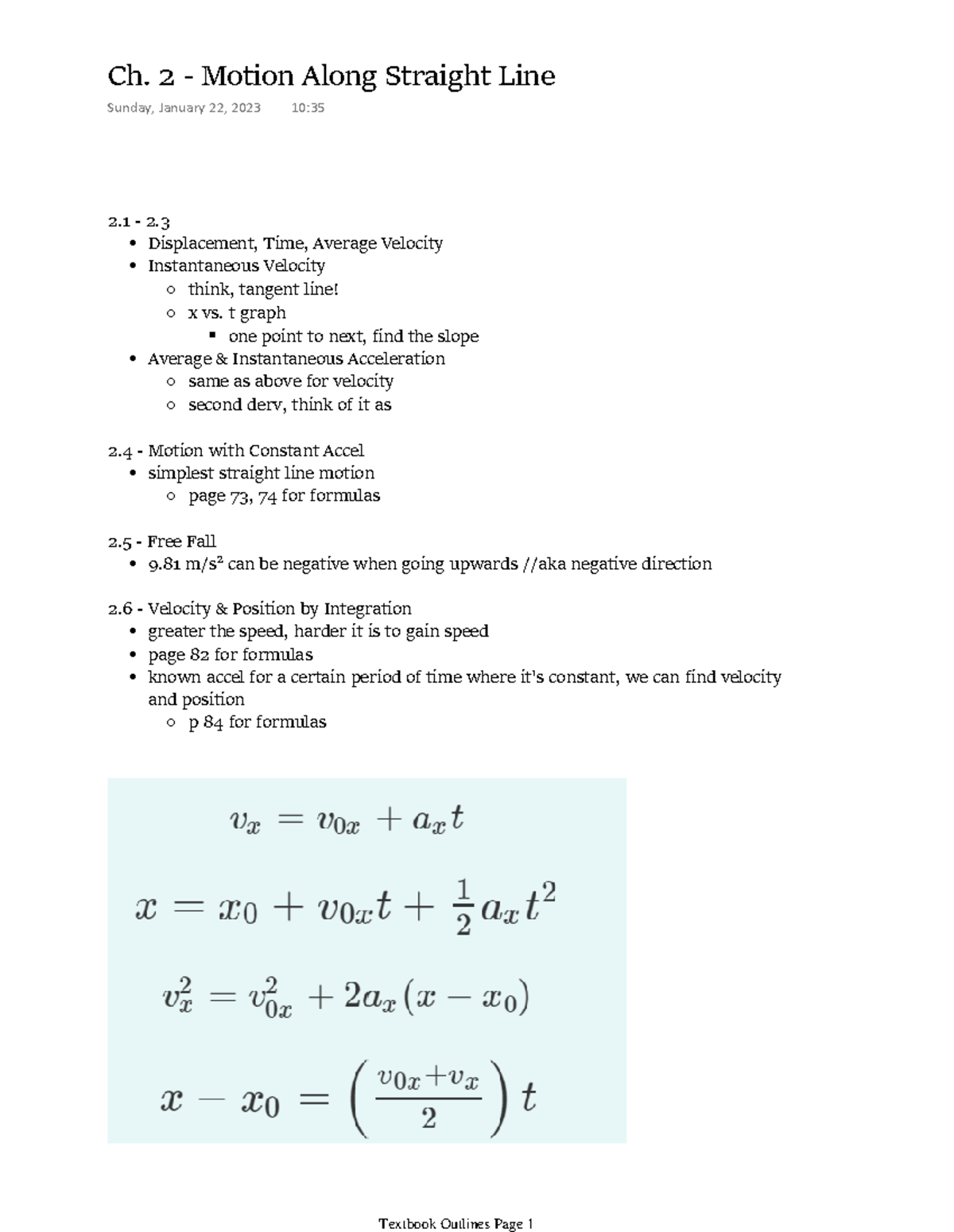 Ch. 2 - Motion Along Straight Line - 2 - 2. • Displacement, Time ...