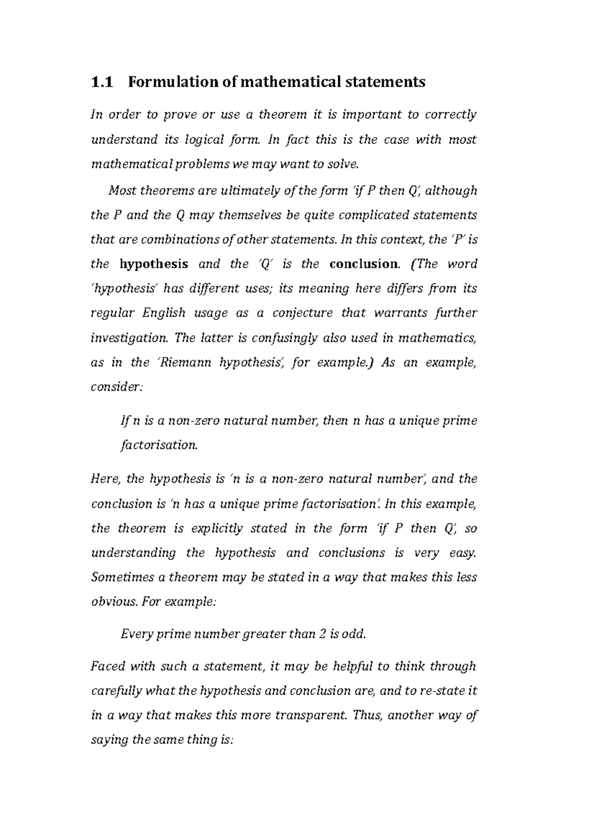 IUM 19 - Formulation of mathematical statements - 1 Formulation of mathematical statements In ...