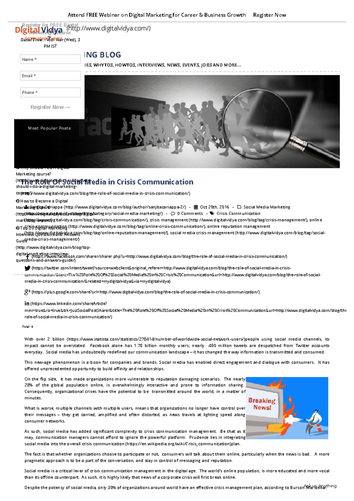 The Role Of Social Media in Crisis Communication - DIGITAL MARKETING ...