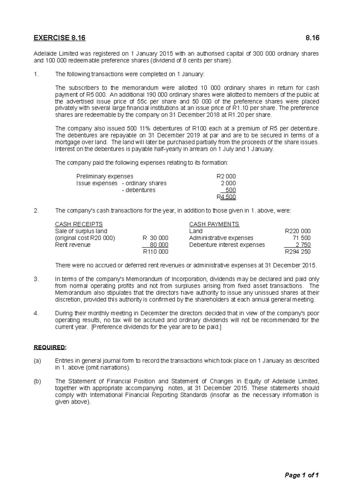 Exercise 8 16 2022 Exercise 8 8 Adelaide Limited Was