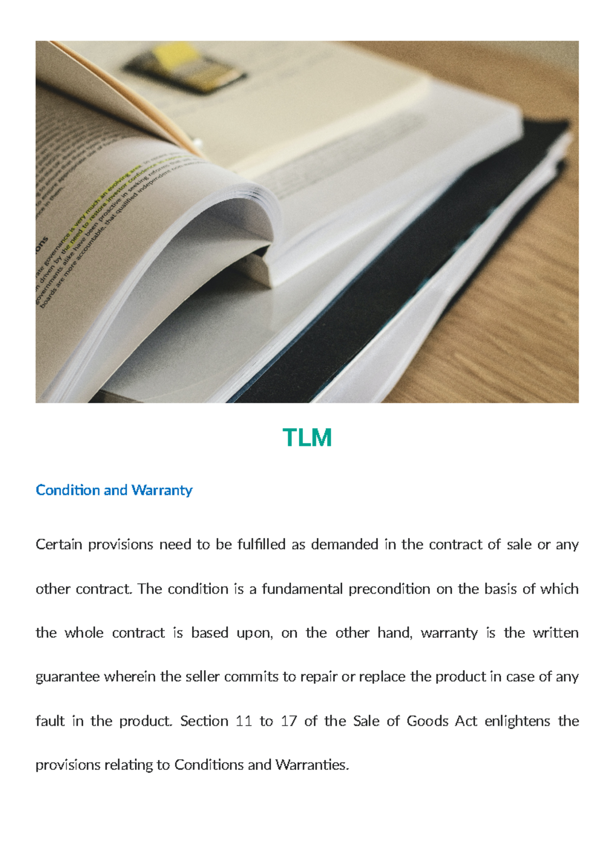 TLM - What is Contract Management? - TLM Condion and Warranty Certain ...