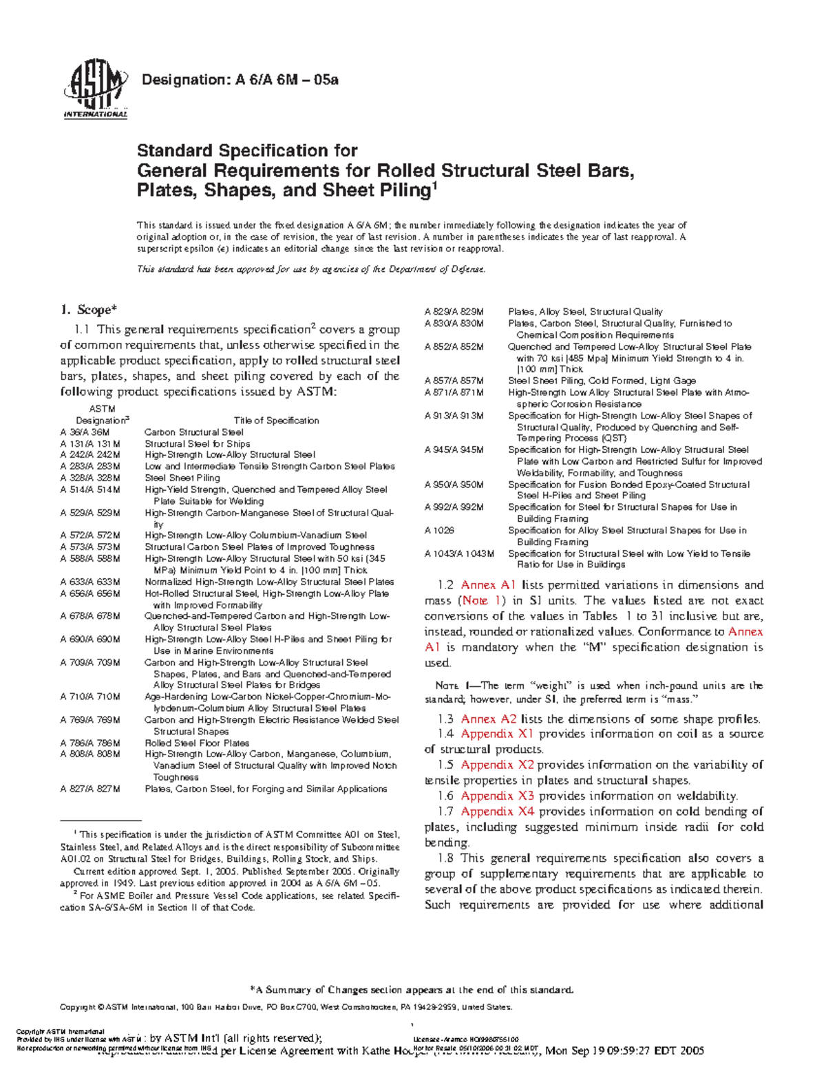 Astm-A6-2005 - Acero - Designation: A 6/A 6M – 05a Standard ...