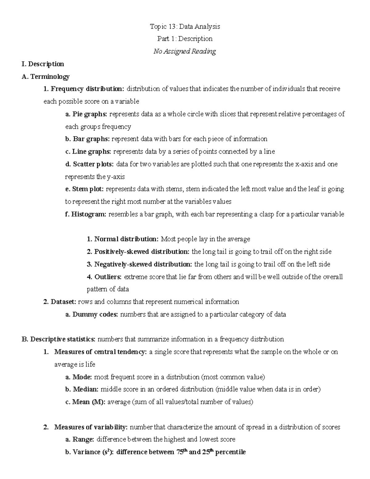 Lecture 13 Data Analysis Part 1 - Topic 13: Data Analysis Part 1 ...