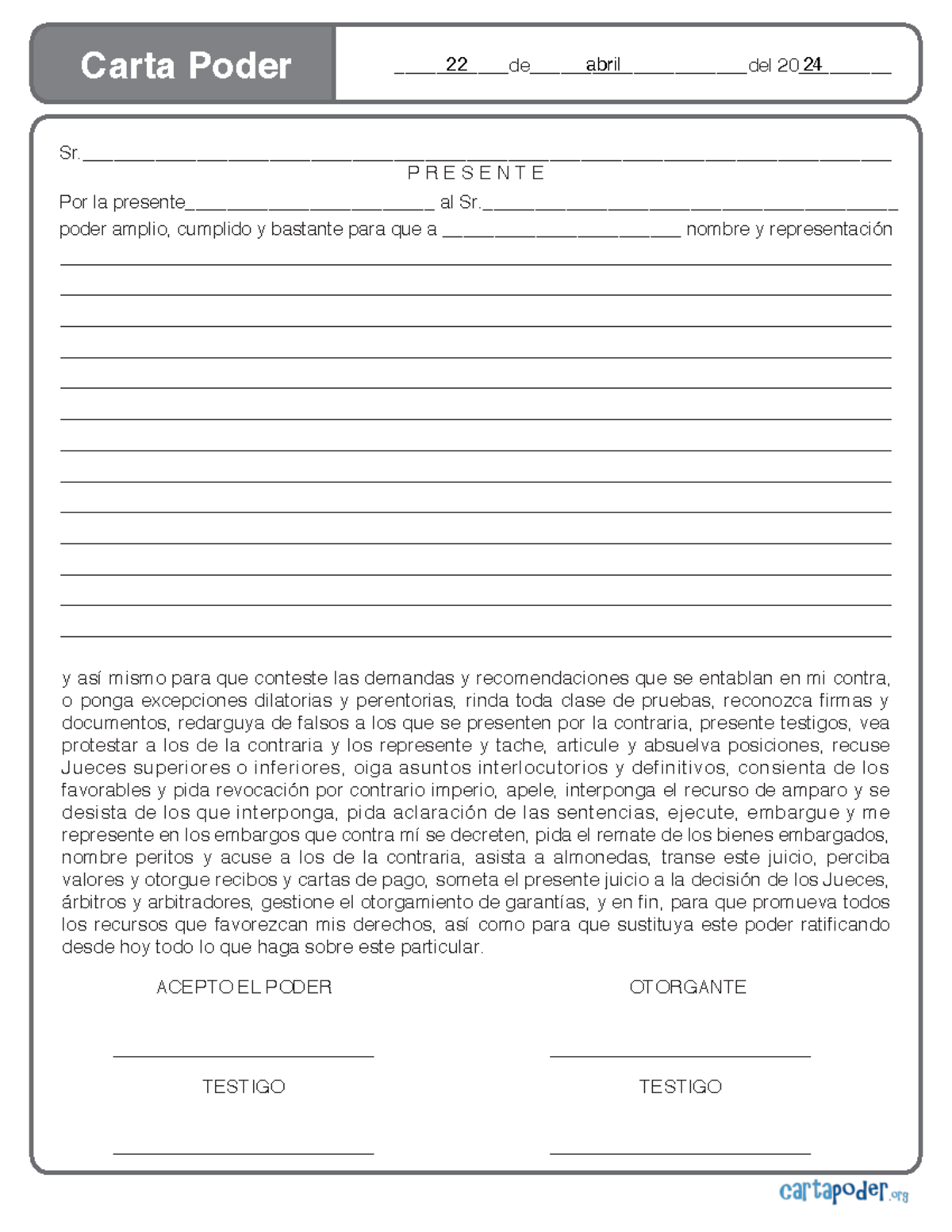Cartapoder-2 - ejemplo de carta poder - Carta Poder __de ...