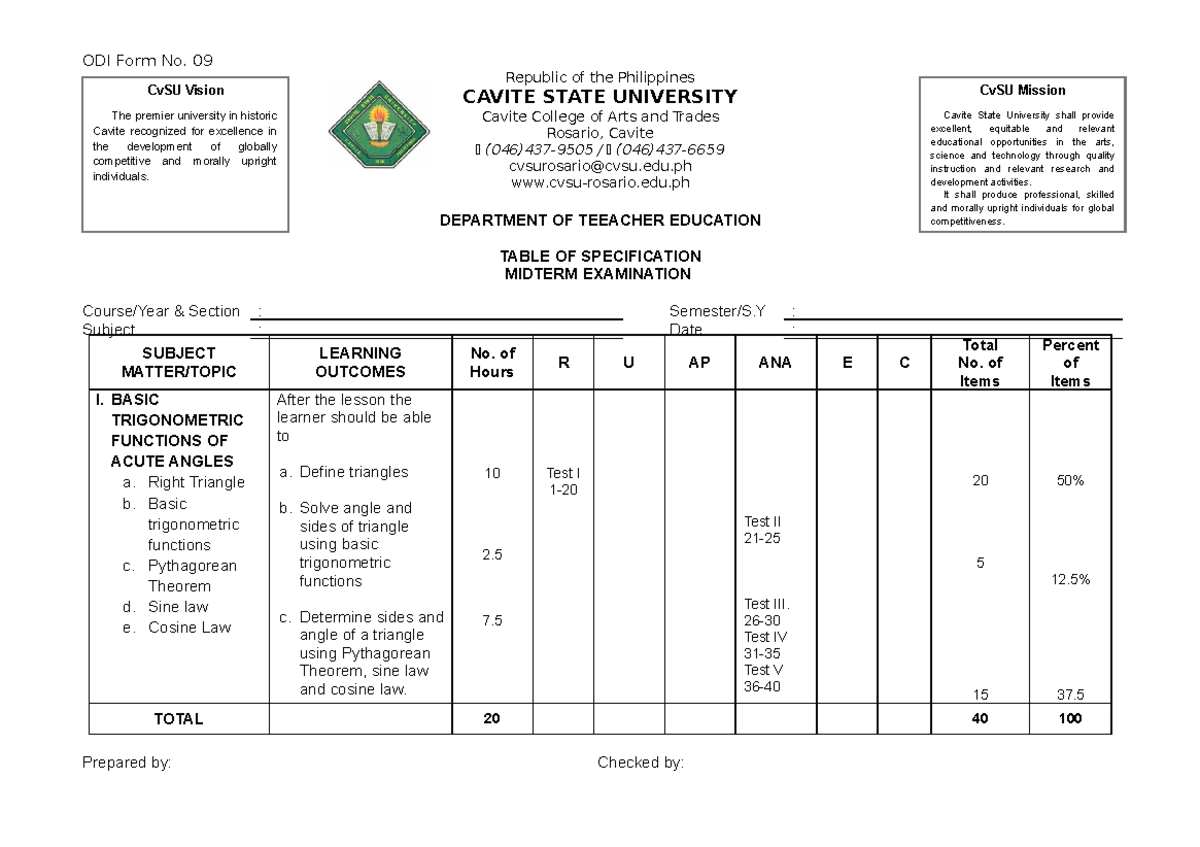 TOS2 PG12 - TOS PLANE GEOMETRY - ODI Form No. 09 Republic of the ...