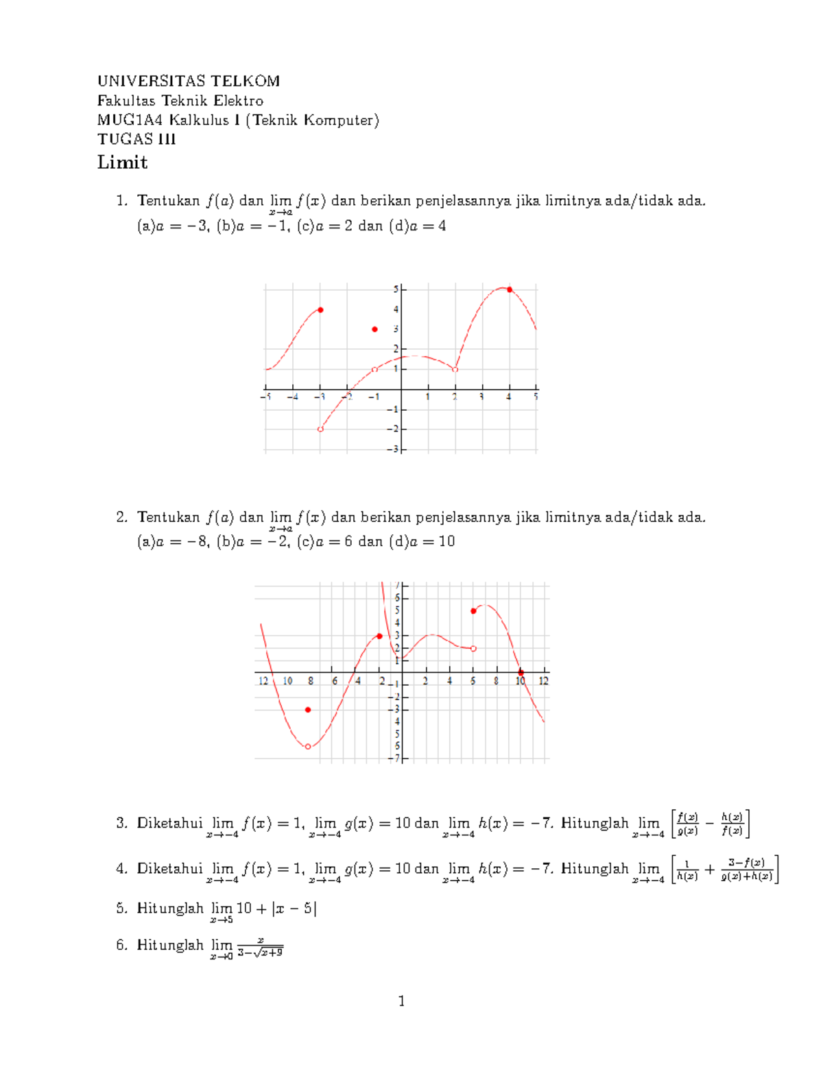 Tugas 3-limit fte - UNIVERSITAS TELKOM Fakultas Teknik Elektro MUG1A4 ...