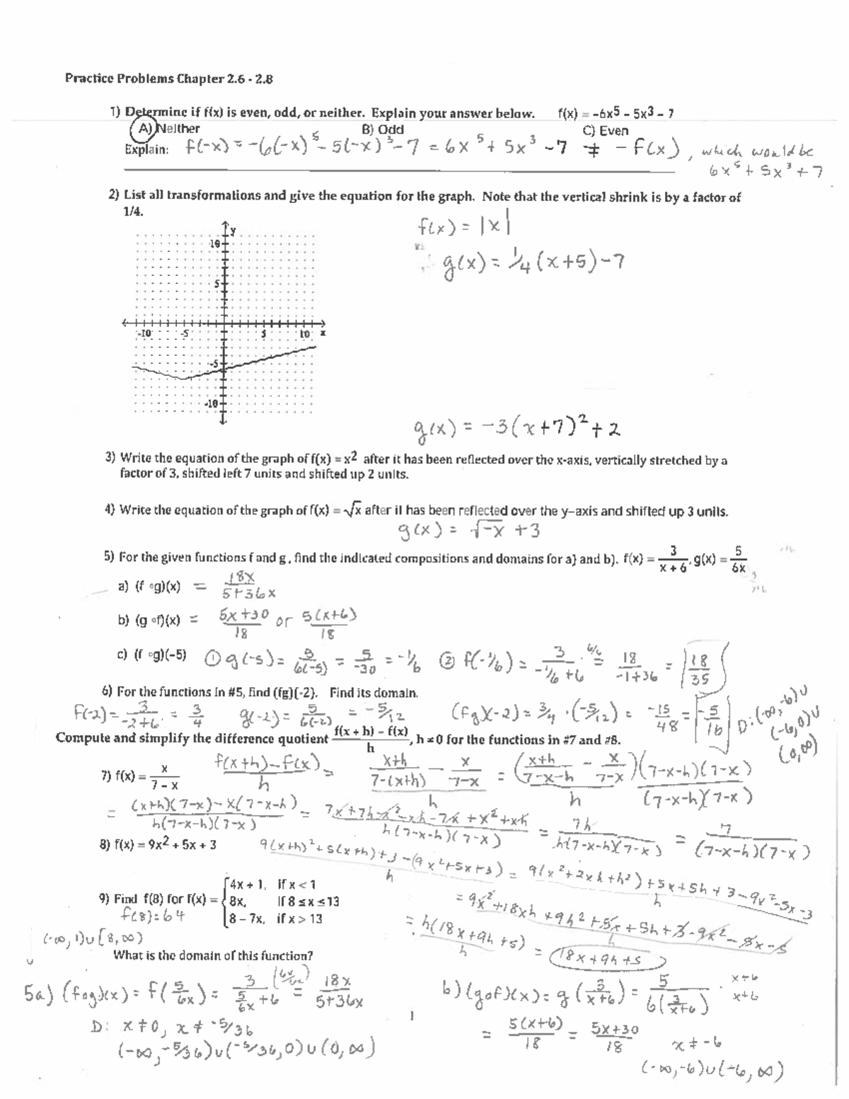 Practice Problems 2.6 - 2.8 Solutions - MAT 171 - Studocu