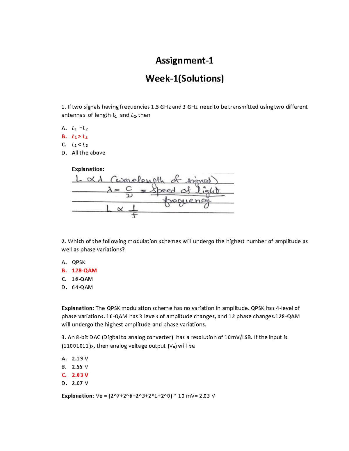 SDR Assignments 1 to 4 - sdr - Assignment- 1 Week- 1 (Solutions) If two signals having ...
