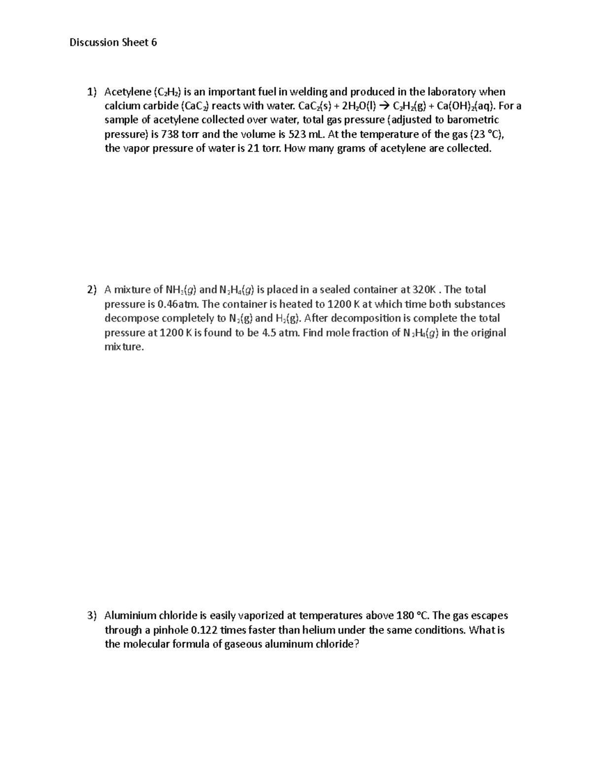 Practice Questions for Thermochemistry - CHEM101101 - StuDocu