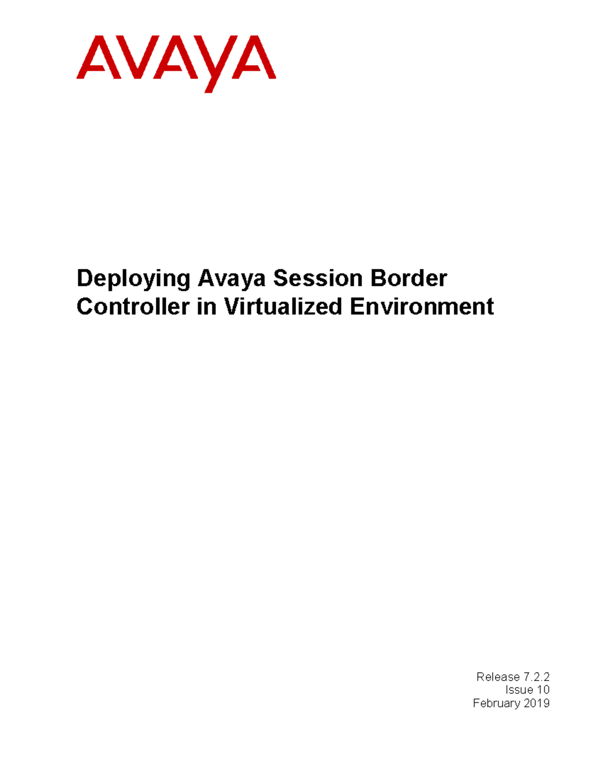 Deploying Avaya SBCEin Virtualized Environment Release 7 - Deploying ...