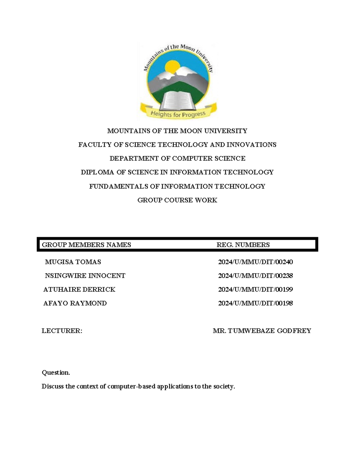 Context of computer based applications to the society - MOUNTAINS OF ...