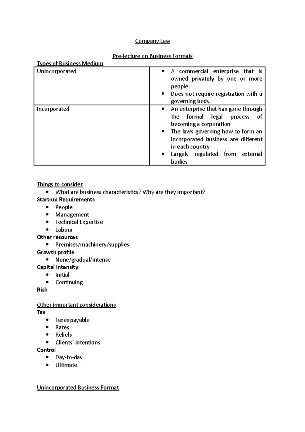 Company Law - These are my entire lecture notes from this module. They ...