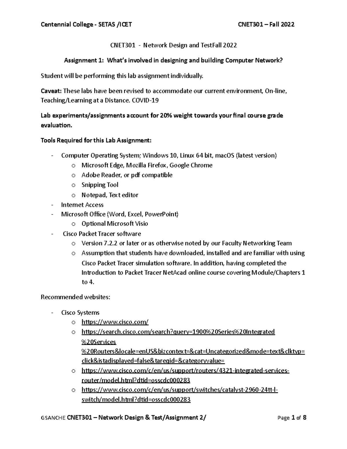 CNET301 Assignment 1-Sumitra 301122763 - CNET301 - Network Design and ...