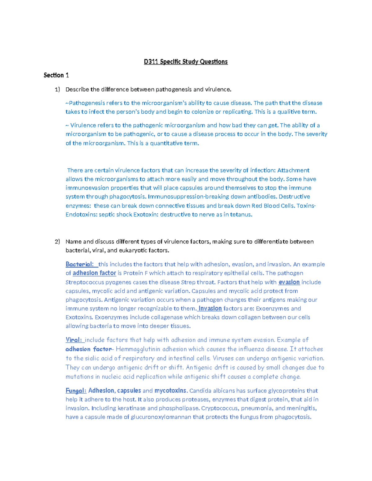 D311 Specific Study Questions - a - D311 Specific Study Questions ...