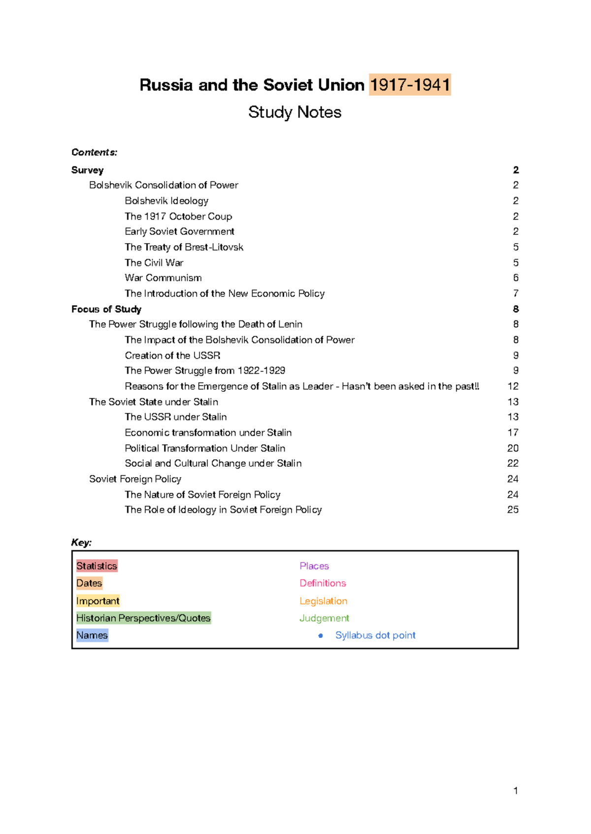 Modern History Study Notes - Russia and the Soviet Union - Russia and ...