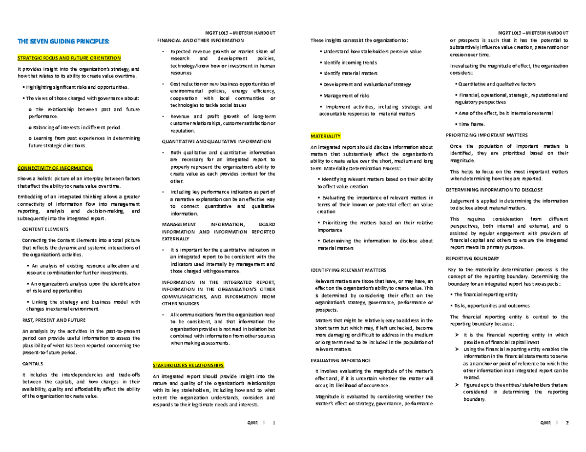MGRT- Midterm-1X2 - MGRT - THE SEVEN GUIDING PRINCIPLES: STRATEGIC ...
