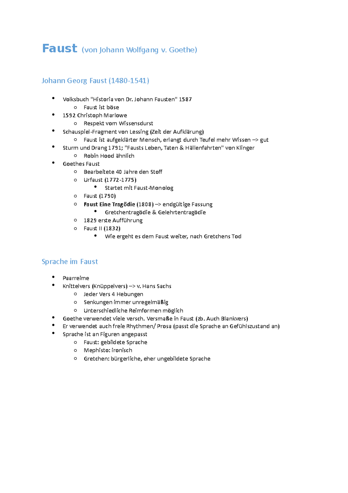 Faust (von Johann Wolfgang Goethe) - Faust (von Johann Wolfgang v ...