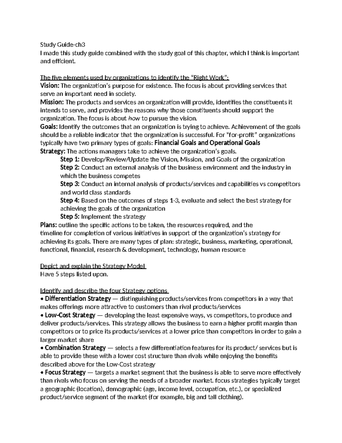 Study Guide-ch3 - 23Fall - Study Guide-ch I made this study guide combined with the study goal ...