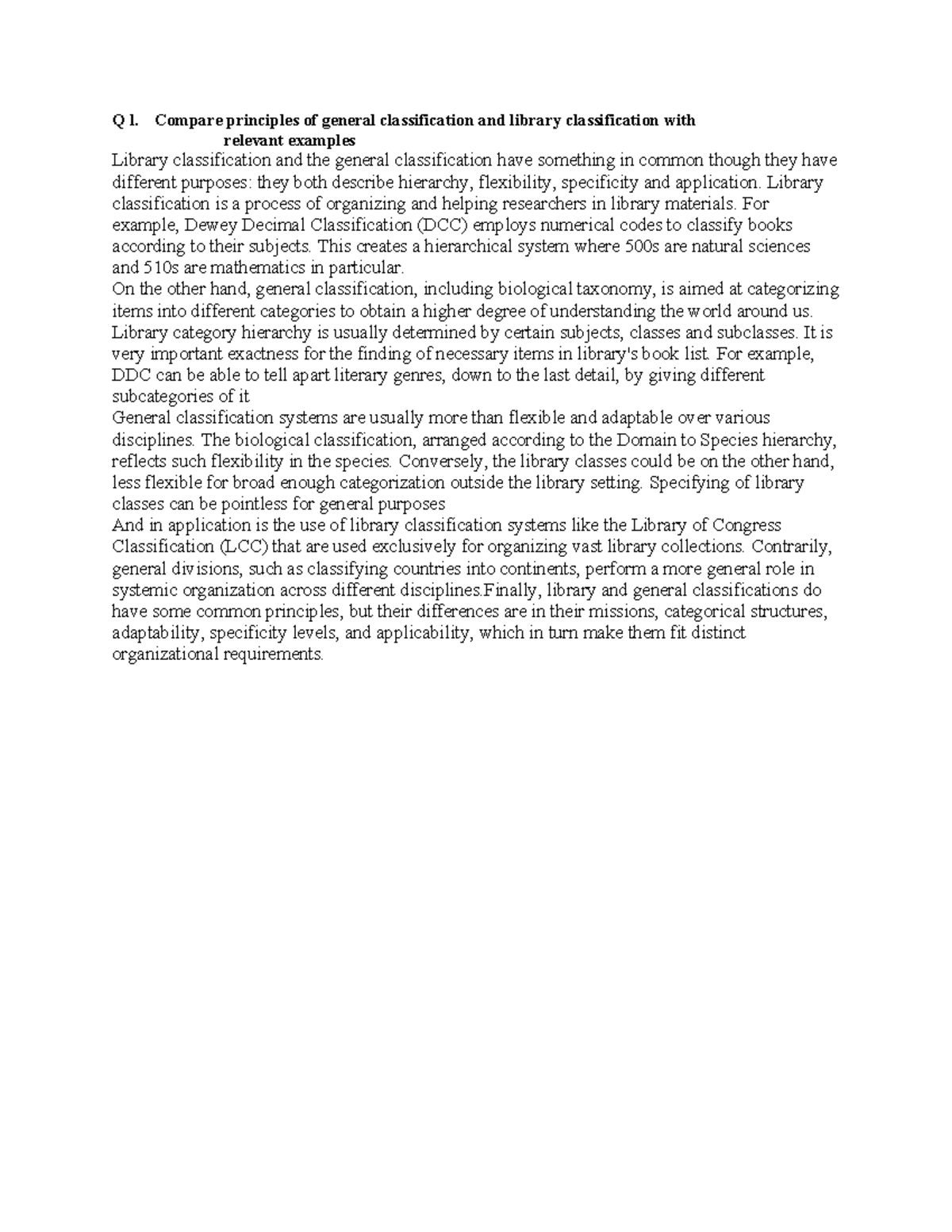 9208 - this is my data for this course - Q l. Compare principles of ...