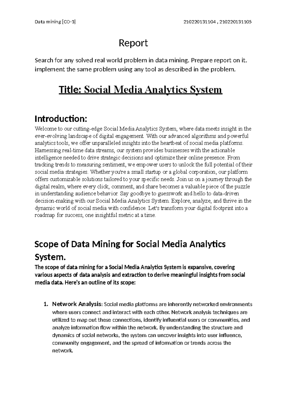 Social media anlytics Minig report - Report Search for any solved real world problem in data ...