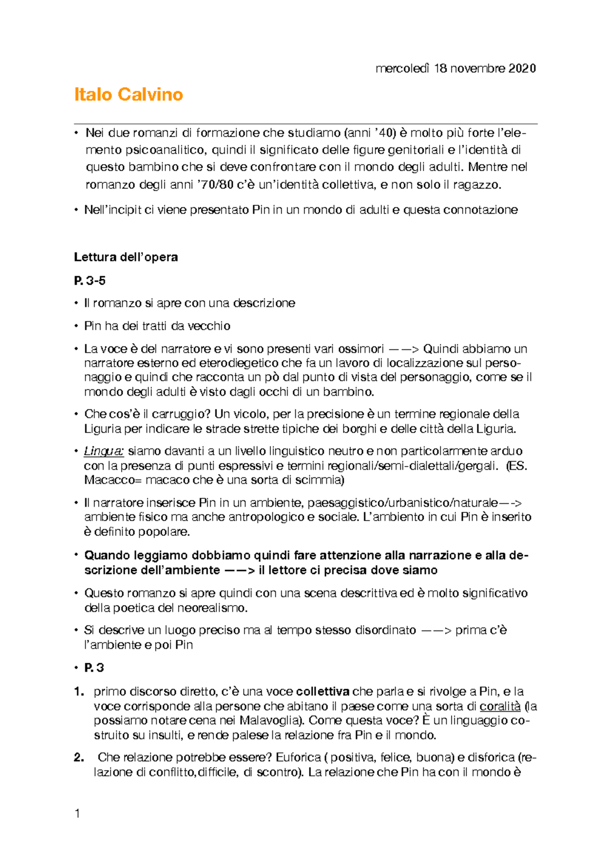 Il sentiero dei nidi di ragno p - Italo Calvino " Nei due romanzi di ...