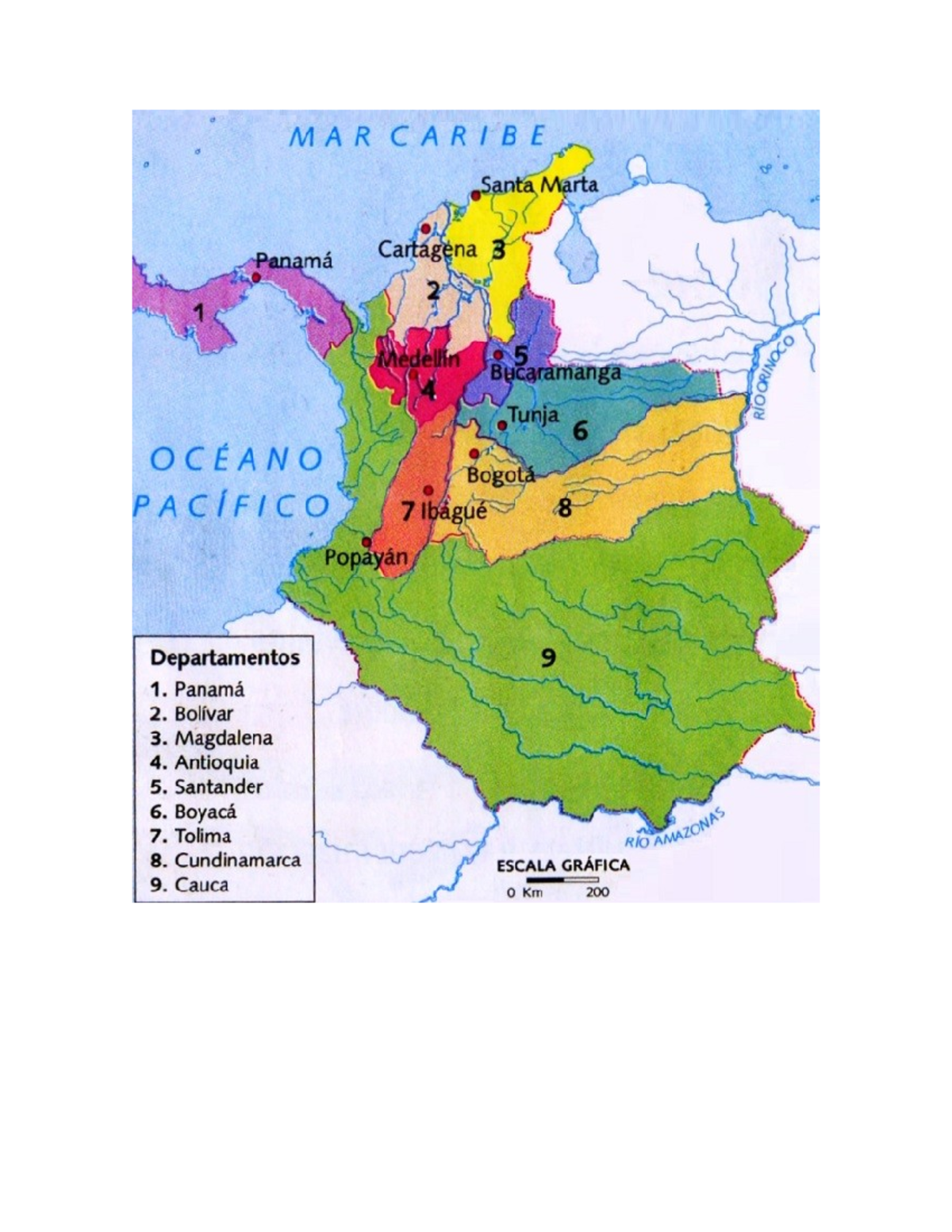 Colombia 1863 - historia de lenguaje - MAR CARIBE Santa Marta Panamá ...