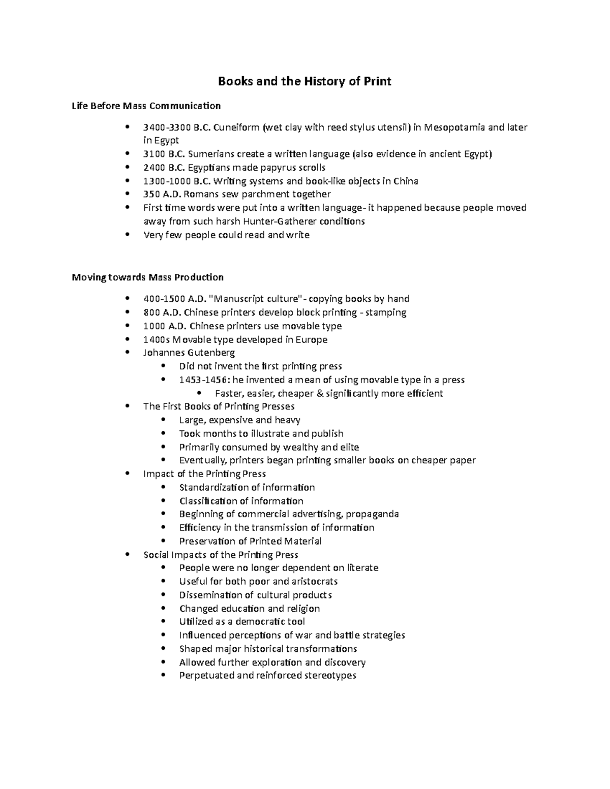 Books and the History of Print - Cuneiform (wet clay with reed stylus ...