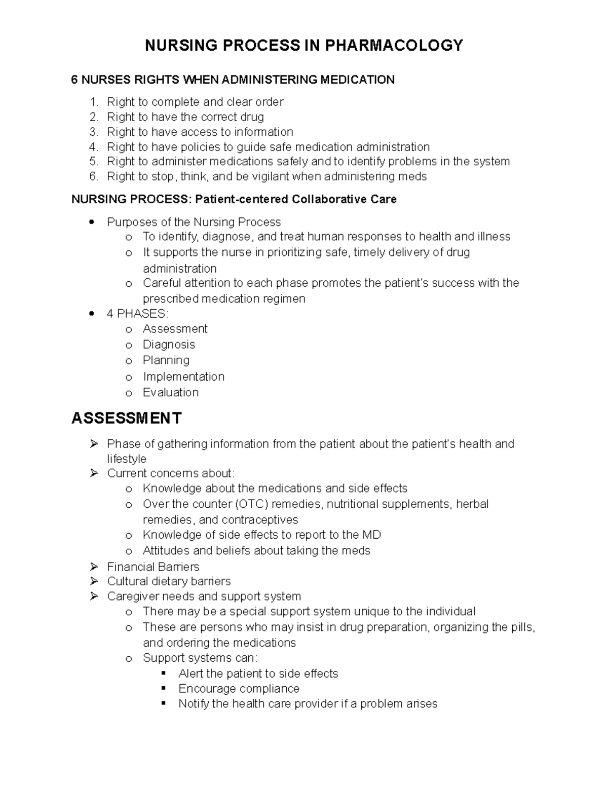 Nursing Process in Pharmacology - NURSING PROCESS IN PHARMACOLOGY 6 ...