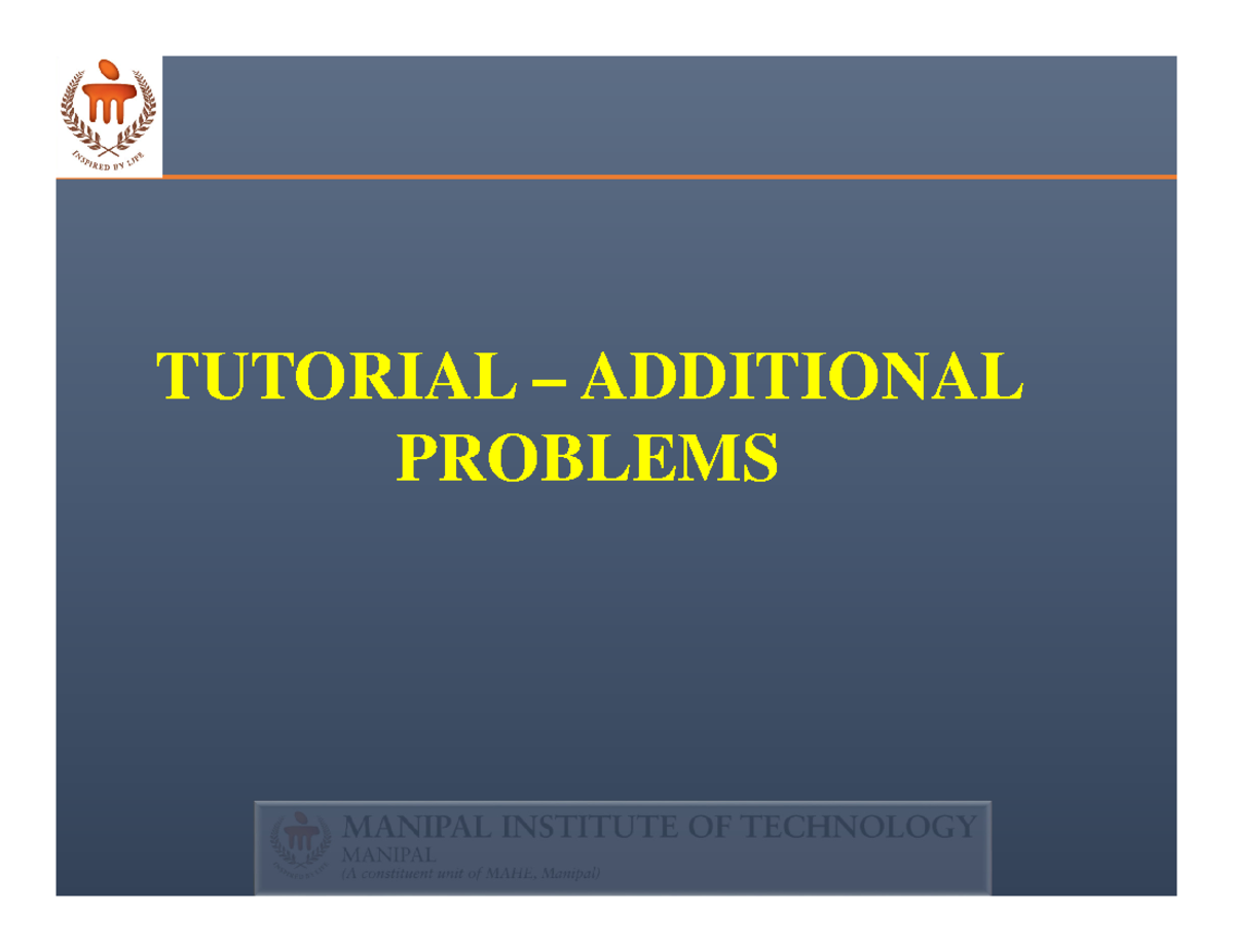 Additional Tutorial - Centroid AND MI - TUTORIAL – ADDITIONAL PROBLEMS Determine the centroid of ...