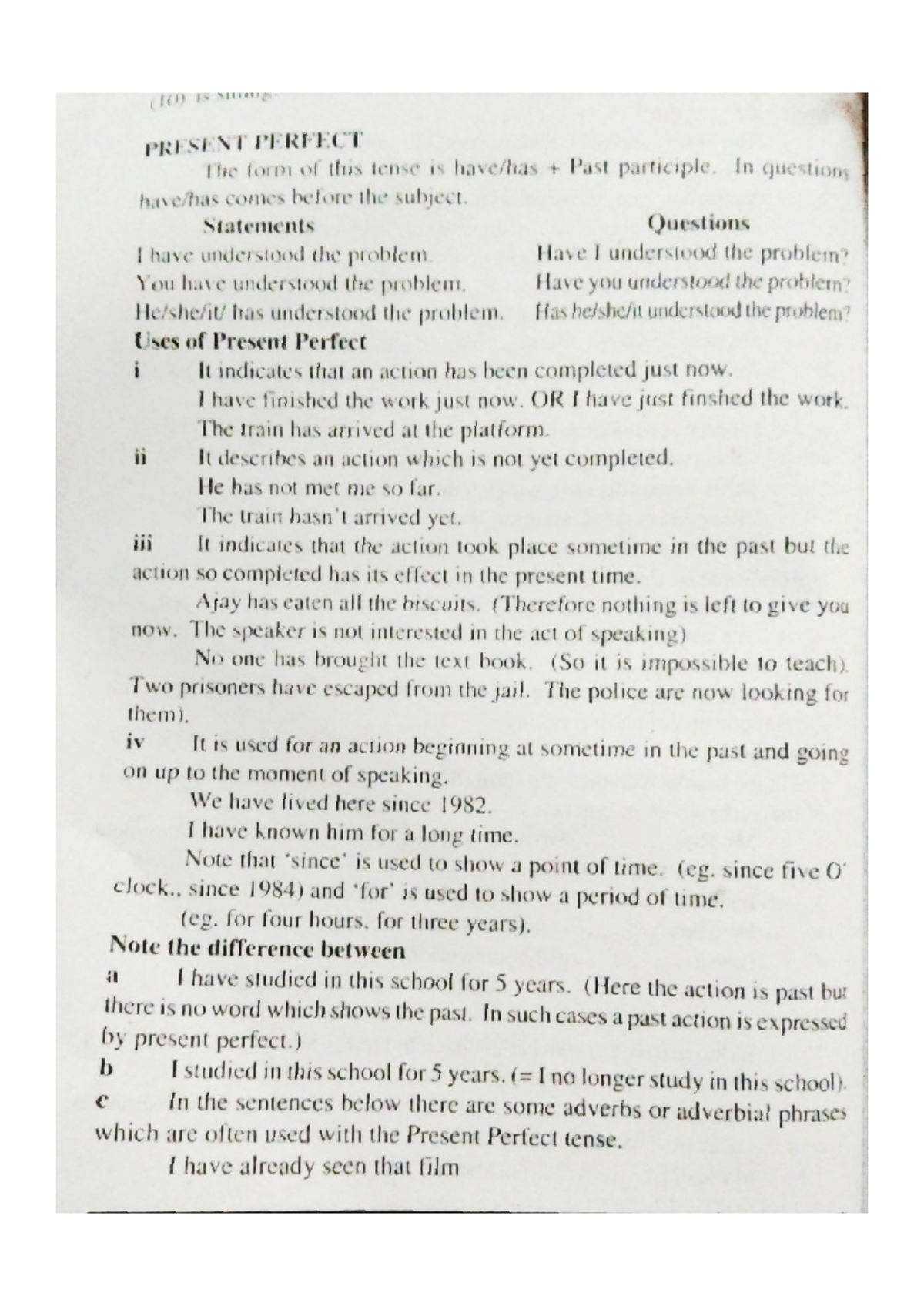 Present Perfect - This is a brief information about English grammar ...