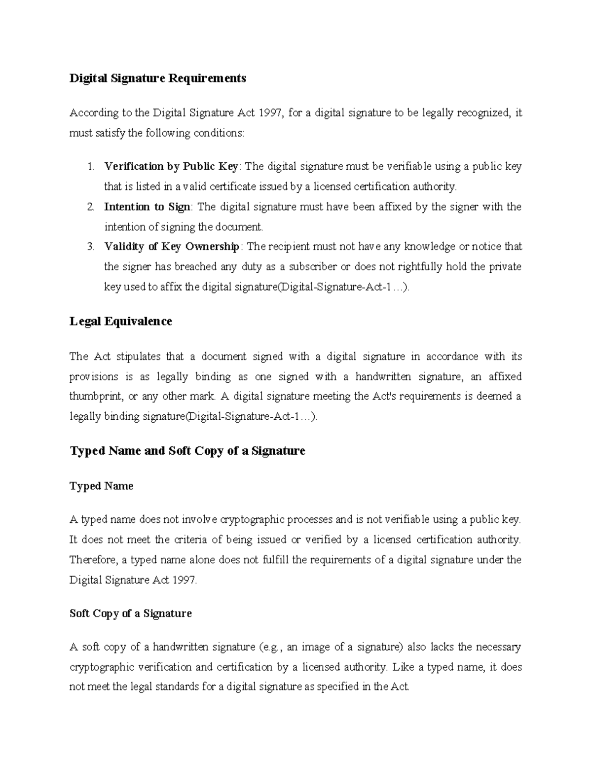 Digital Signature Requirements - Digital Signature Requirements ...