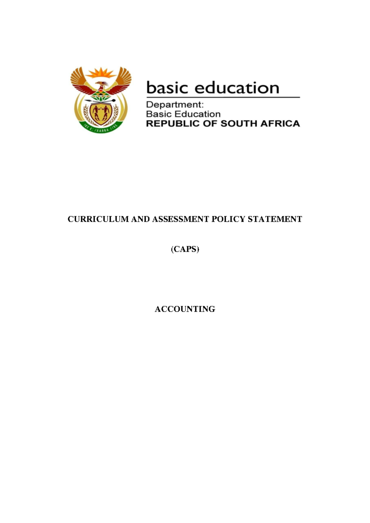 Accounting - Teach learners how to save - CURRICULUM AND ASSESSMENT ...