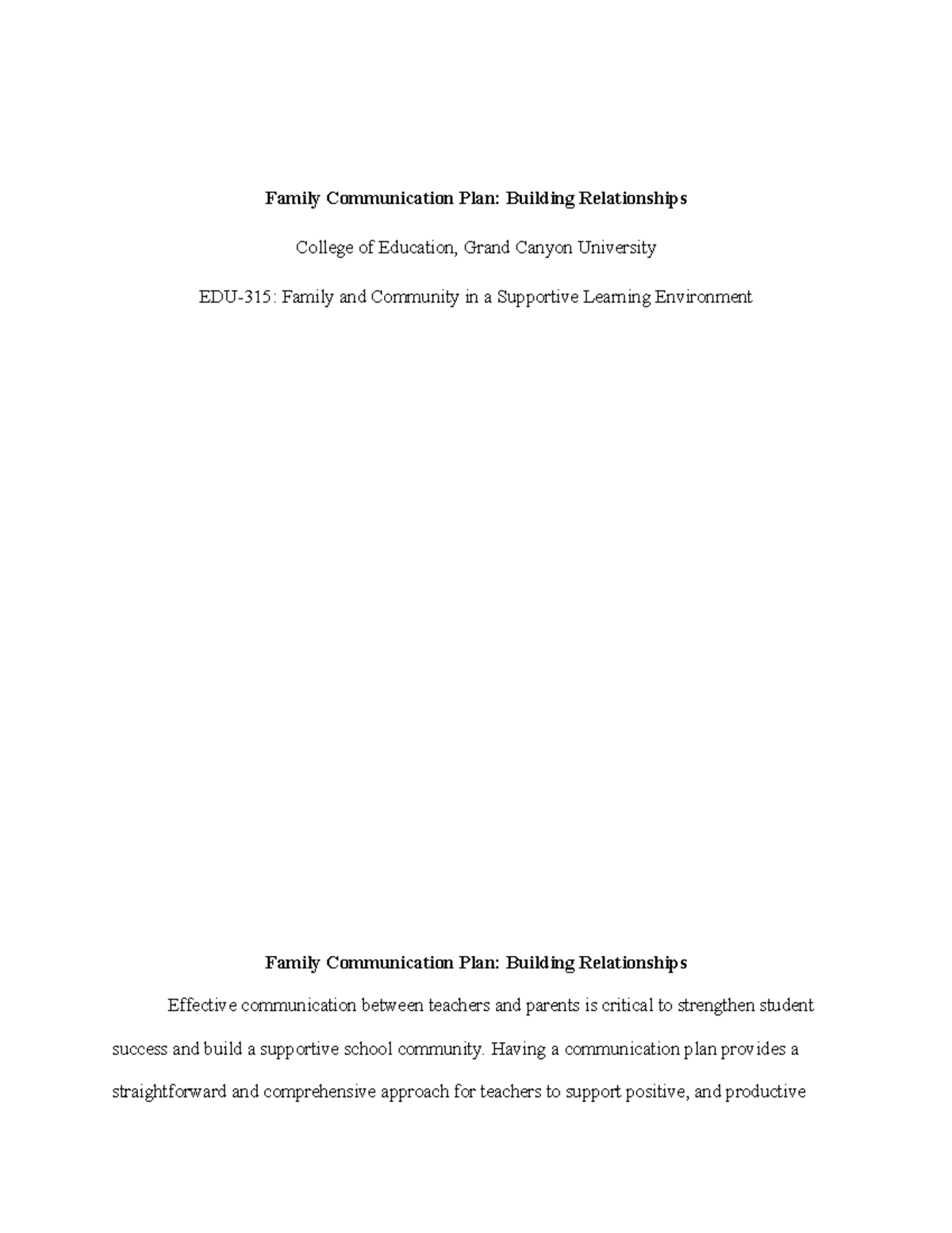 Family Communication Plan Building Relationships - Having a ...