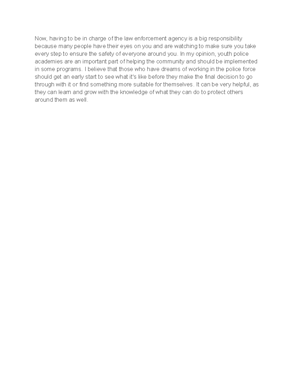 Week 12 Assignment - practice work - Now, having to be in charge of the ...