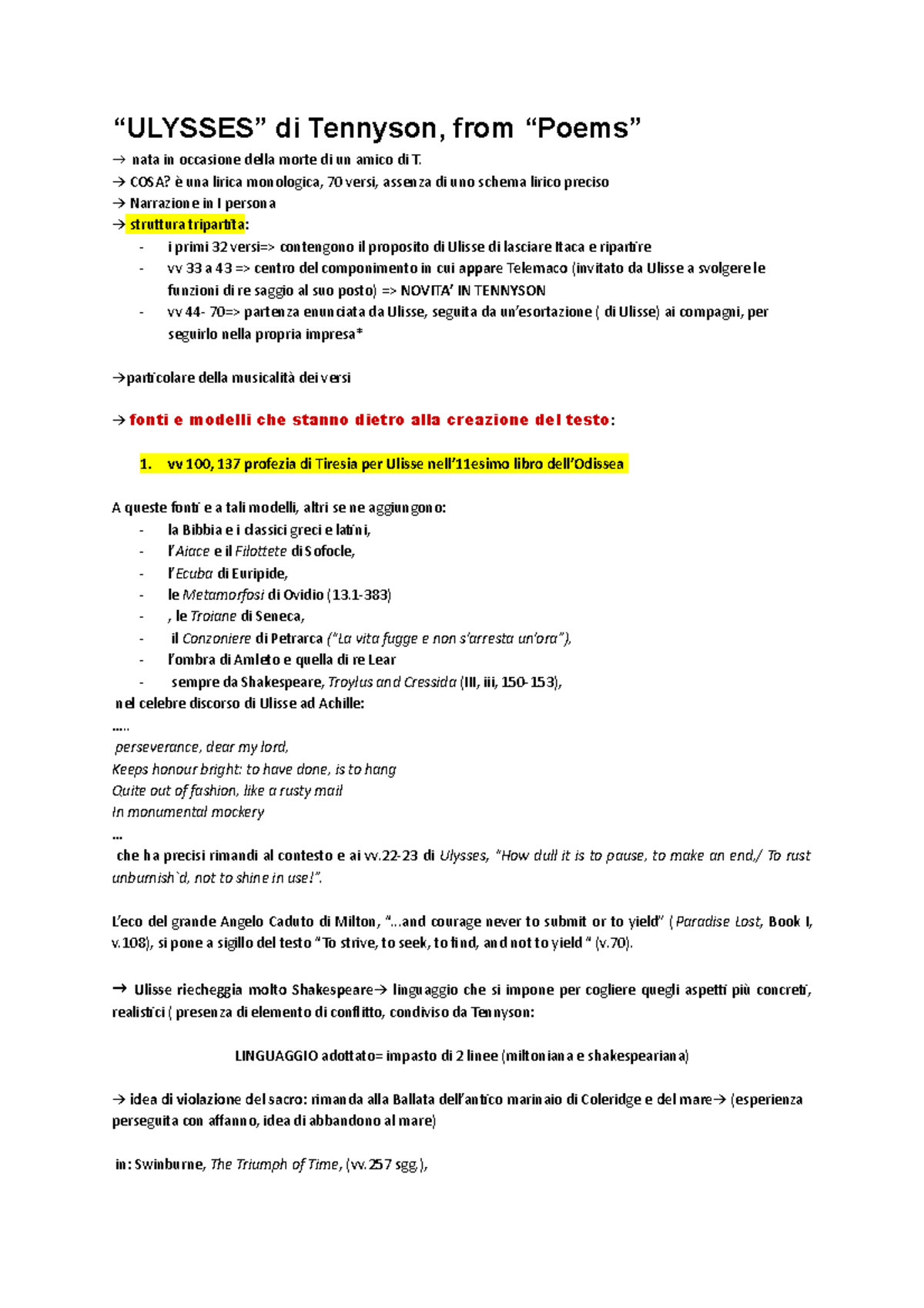 Ulysses” di Tennyson, from “Poems” - “ULYSSES” di Tennyson, from “Poems ...