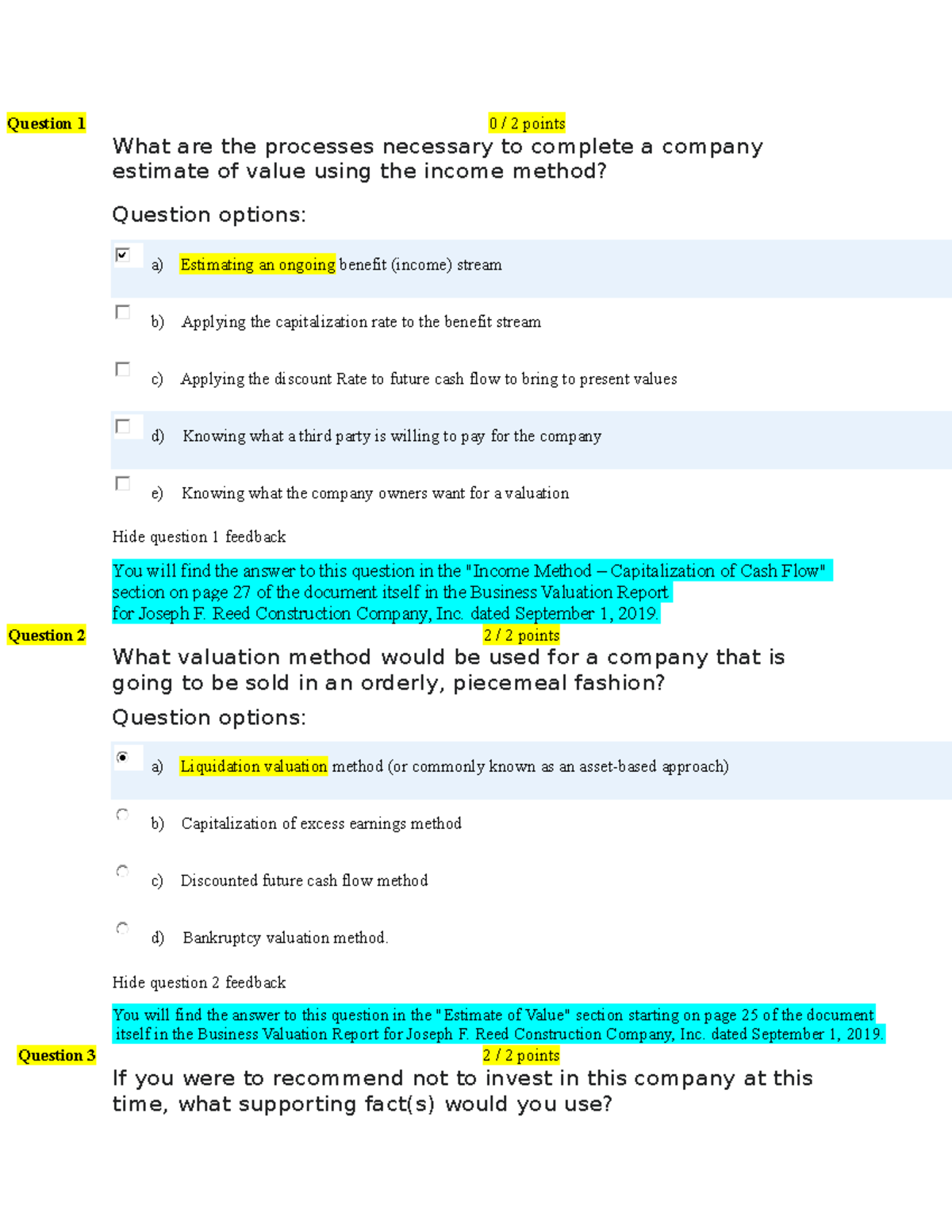 TEST Module 6 FINancial analysis 2023 - Question 1 What are the ...