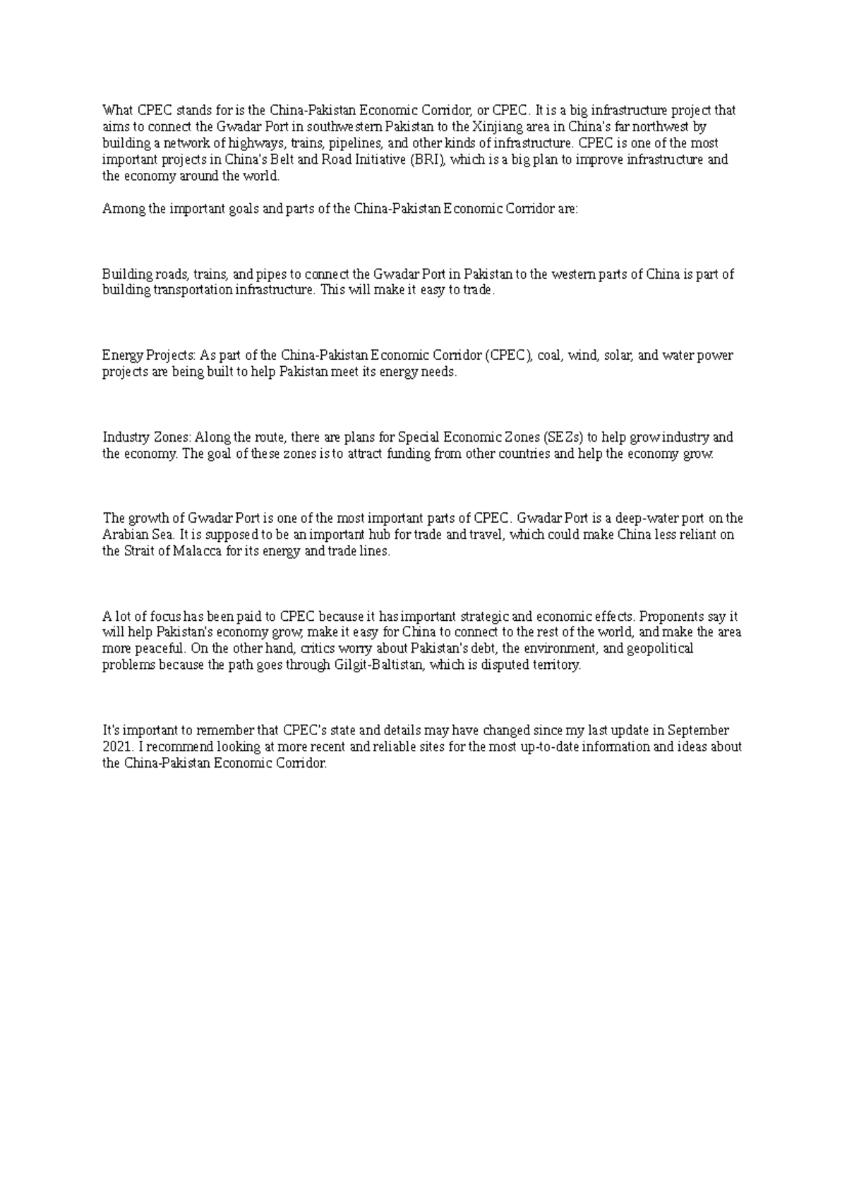 Result 9 27 2023, 3 25 36 PM - What CPEC stands for is the China ...