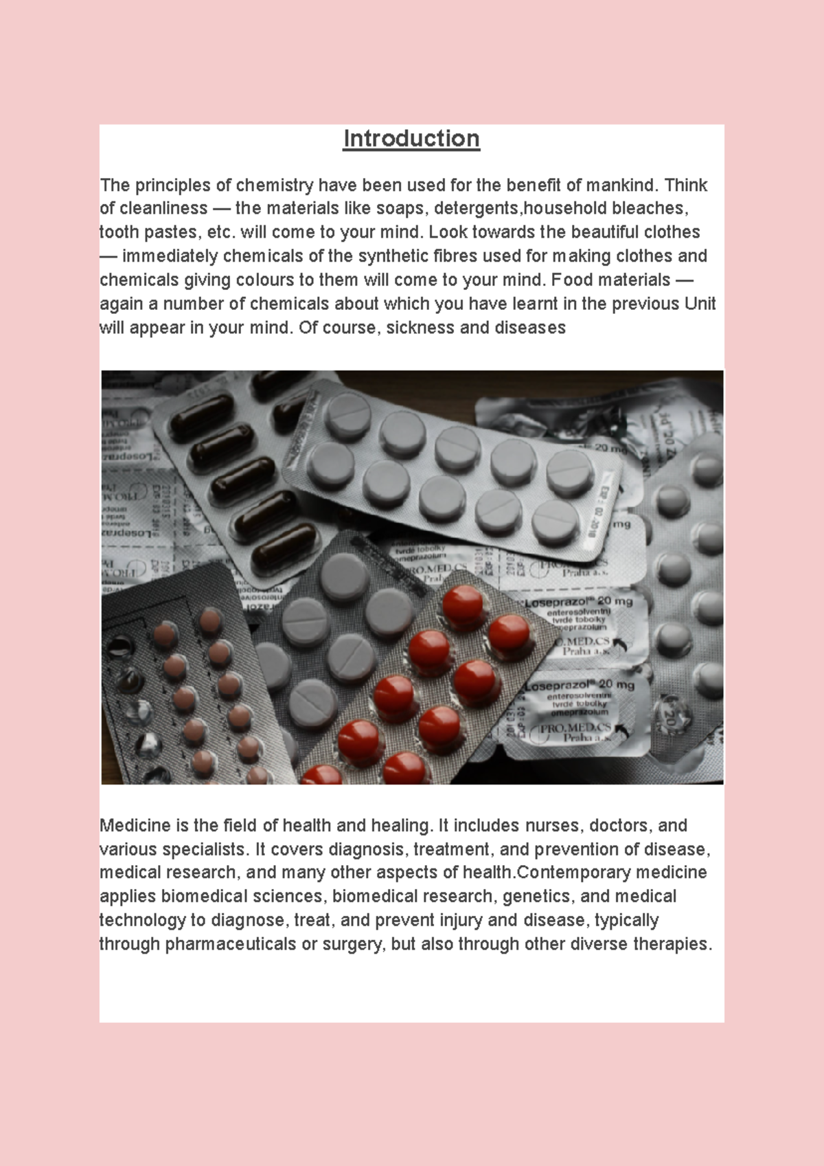 Chemistry project ISC 2024 - Introduction The principles of chemistry ...