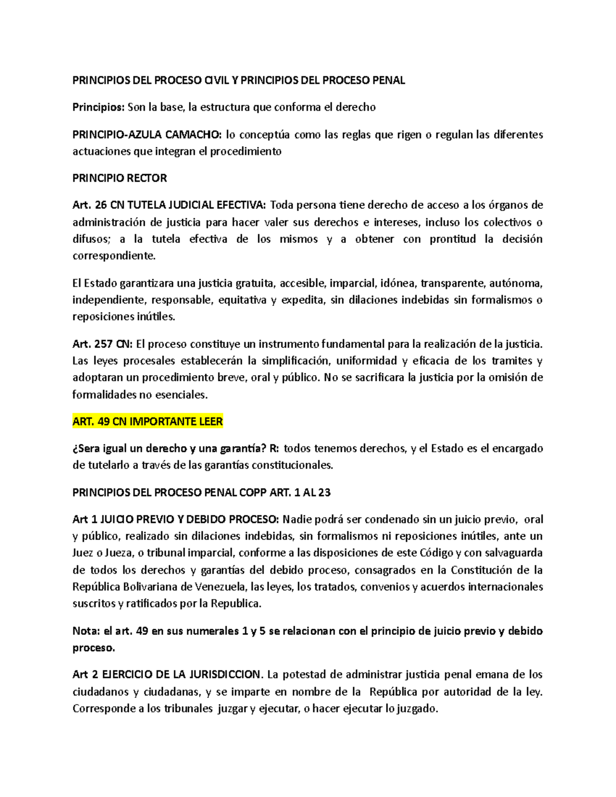Principios Del Proceso Civil _ GENERALIDADES DEL PROCEDIMIENTO CIVIL – DHGM