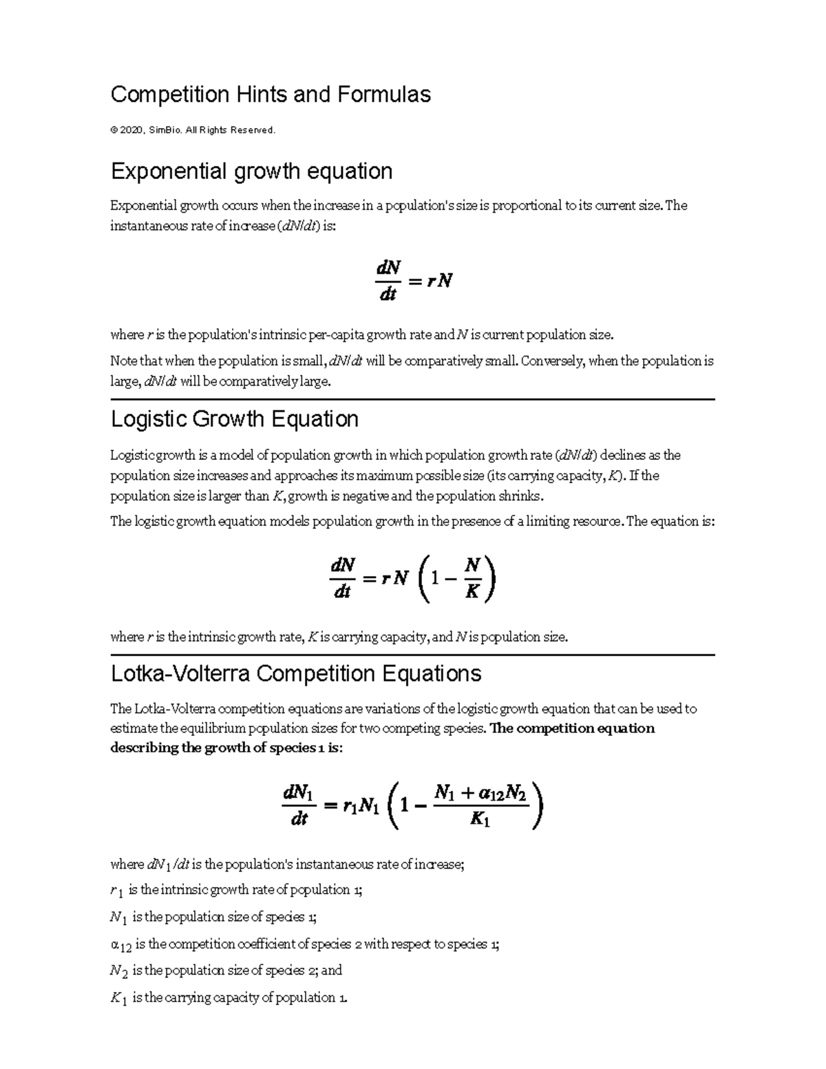 Competition Hints and Formulas Sheet - Competition Hints and Formulas ...